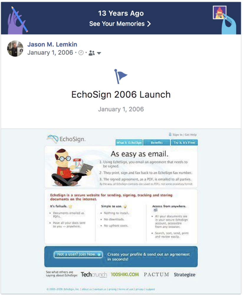 EchoSign / Adobe Sign Launched 13 Years Ago Today. Lessons Learned. And ...